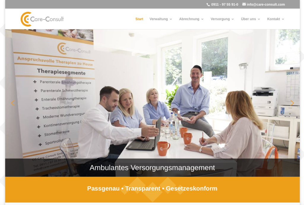 Neue Homepage der CC Care-Consult GmbH - CC care aktiv GmbH